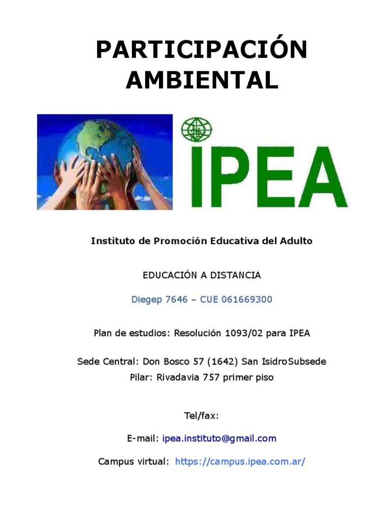 Libro de Participación - Ambiental IPEA | PDF | Residuos | Desarrollo sostenible