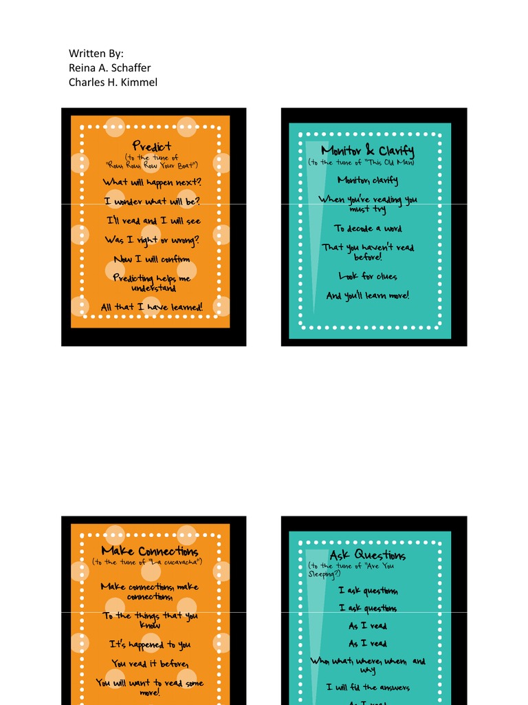 Comprehension Strategy Songs | PDF