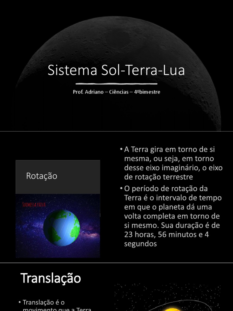 Movimento do Sistema Sol-Terra-Lua | PDF