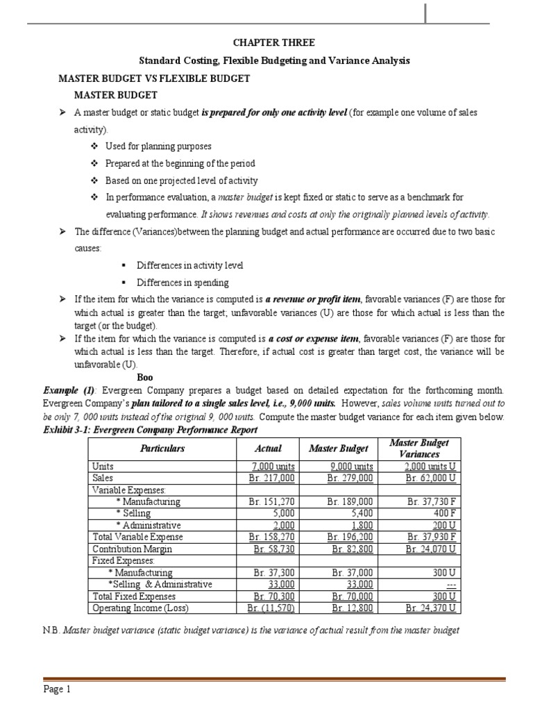 Cost II CH 3 | PDF | Variance | Budget