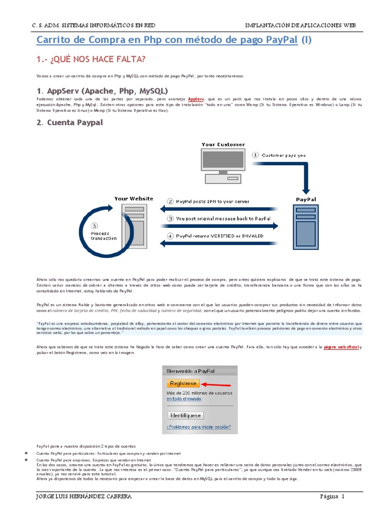 Carrito de Compra en Php con método de pago PayPal (I) | PDF | Pay Pal | Comercio electrónico