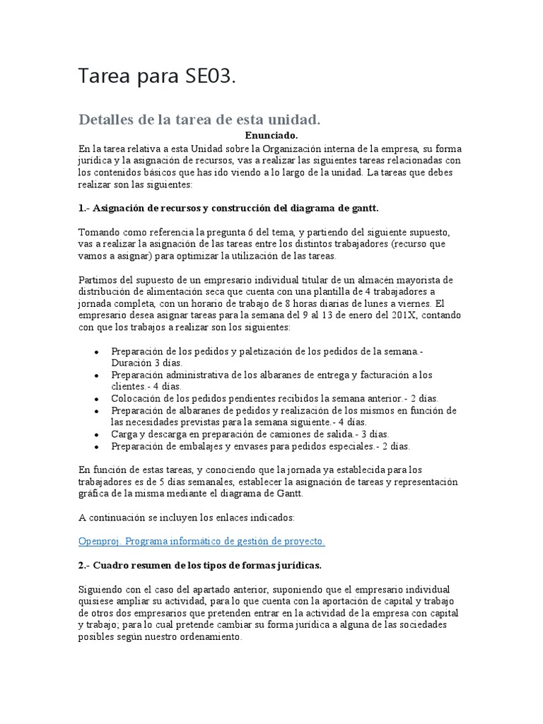 Tarea de Organización Empresarial SE03 | PDF | Business | Economias