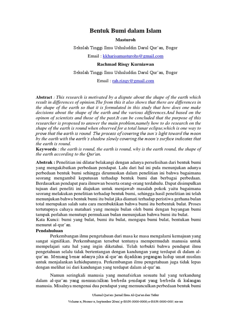 Bentuk Bumi Menurut Islam dan Al-Qur'an | PDF | Ilmu Sosial | Sains ...