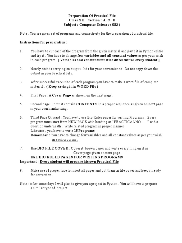 Final Practical Examination 2022 - 23 | PDF | Text File | Computer Program