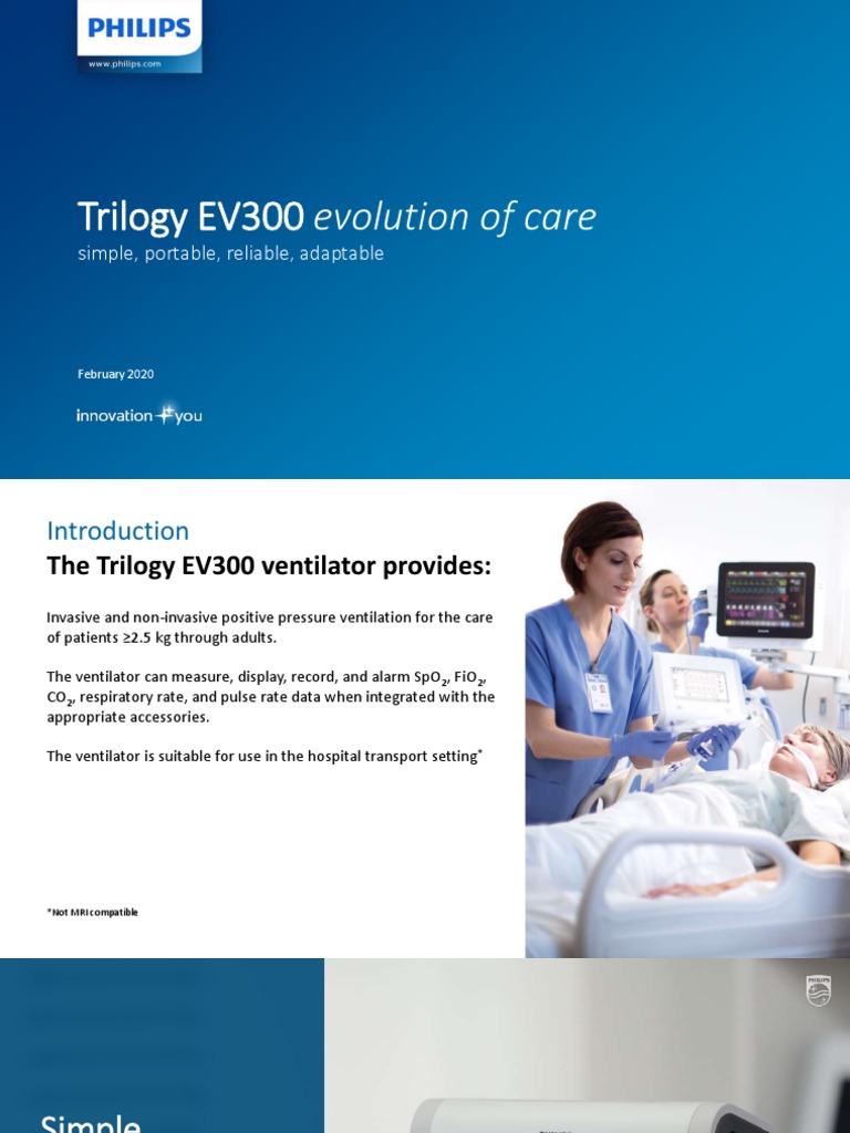 Trilogy Ev300 Clinical Presentation | PDF | Respiration | Pulmonology