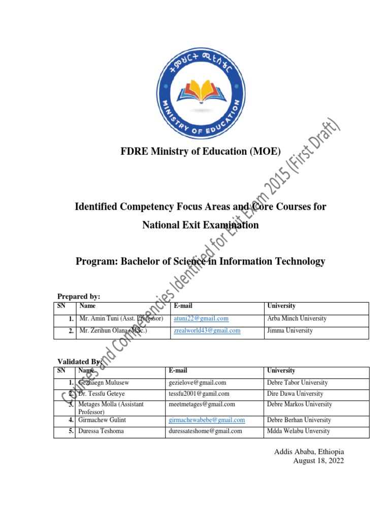 FDRE Ministry of Education (MOE) : Prepared by | PDF | Databases ...