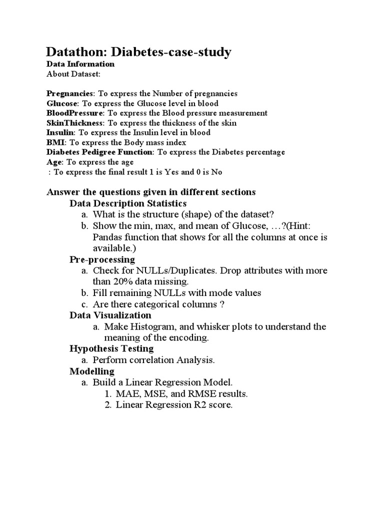 Diabetes Case Study | PDF | Teaching Methods & Materials