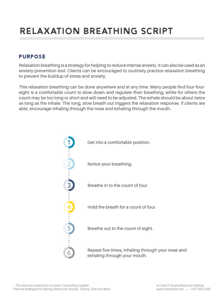 Relaxation Breathing Script V02 - 2020 | PDF | Wellness