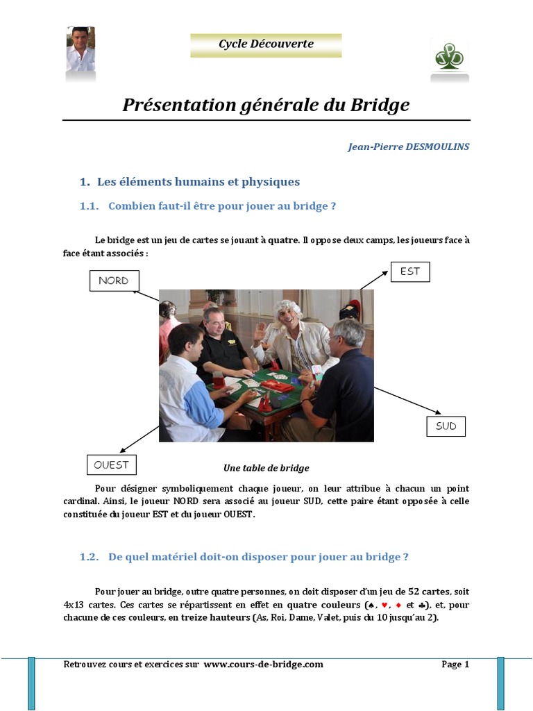 Presentation Generale Du Bridge | PDF