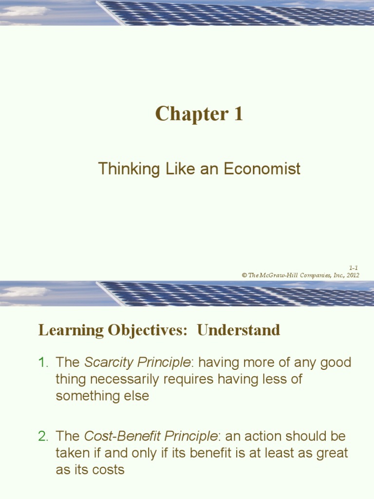 Chapter 1 Thinking Like An Economist | PDF | Economics | Cost–Benefit ...