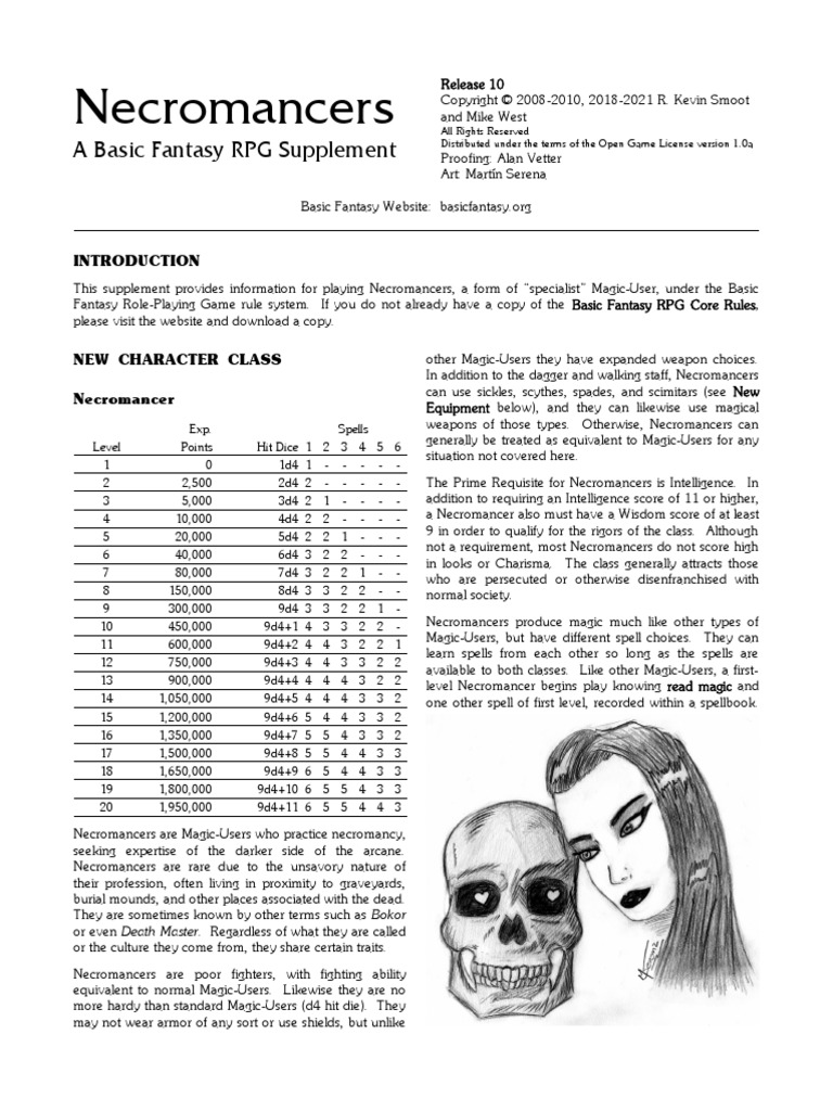 BF Necromancer Supplement r10 | PDF