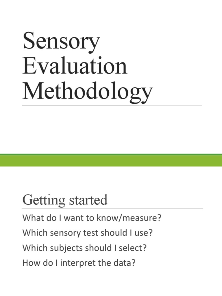 Sensory Evaluation Methods Guide for Difference and Paired Comparison ...
