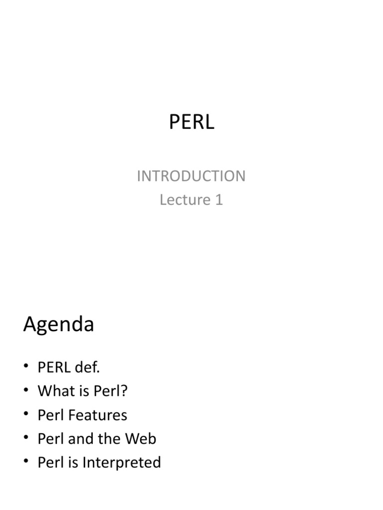 PERL Lecture 1 | PDF | Perl | Technology Development