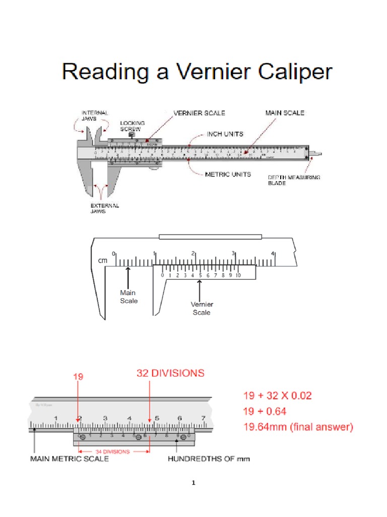 Readings of Vernier Caliper and Micrometer | PDF