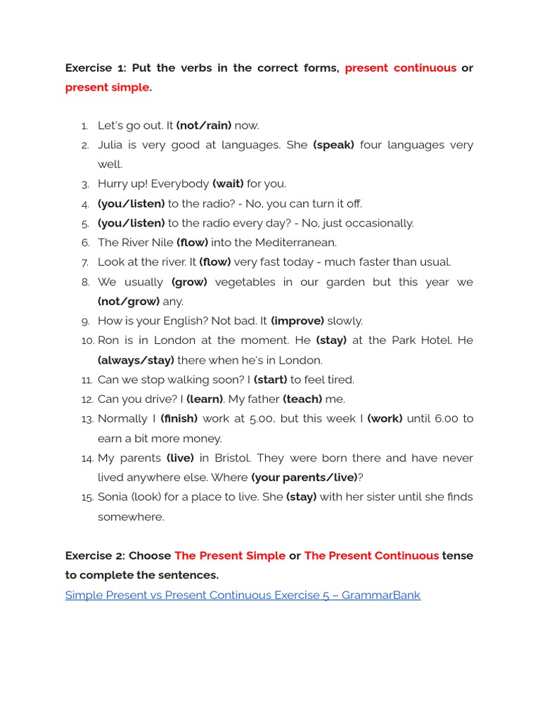 English Exercises | PDF