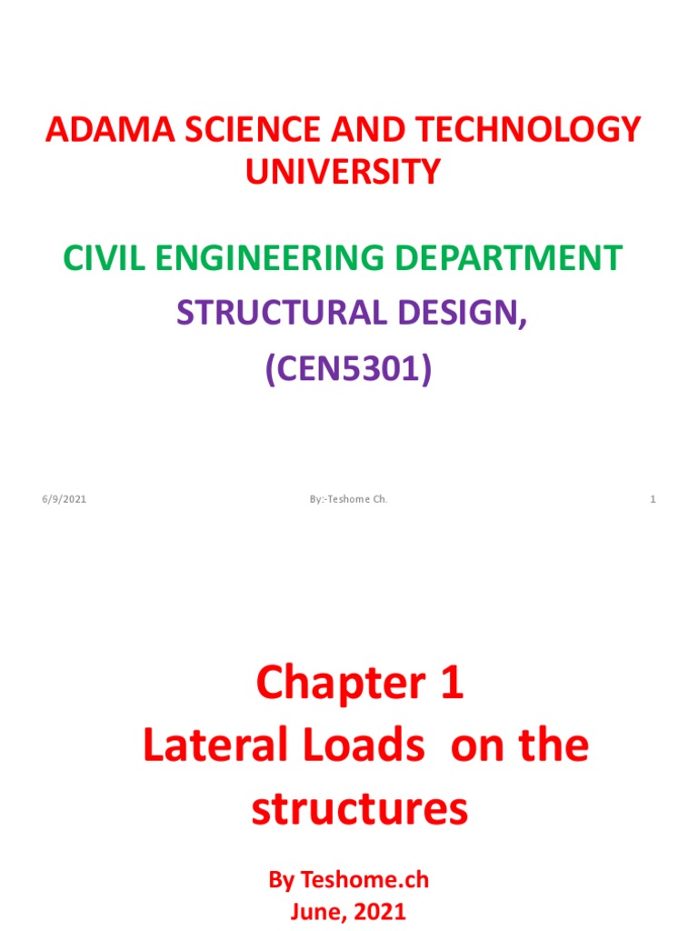 Chapter-1 Lateral Loads On The Structure | PDF | Earthquakes | Ductility
