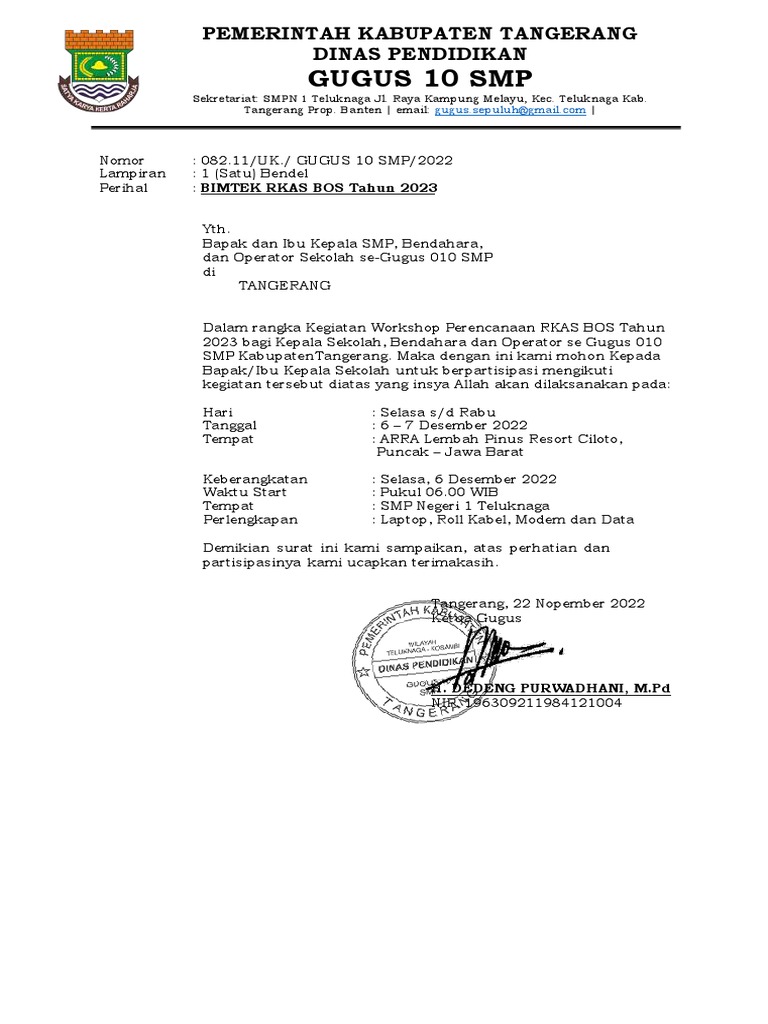 Proposal Bimtek Rkas 2023 | PDF