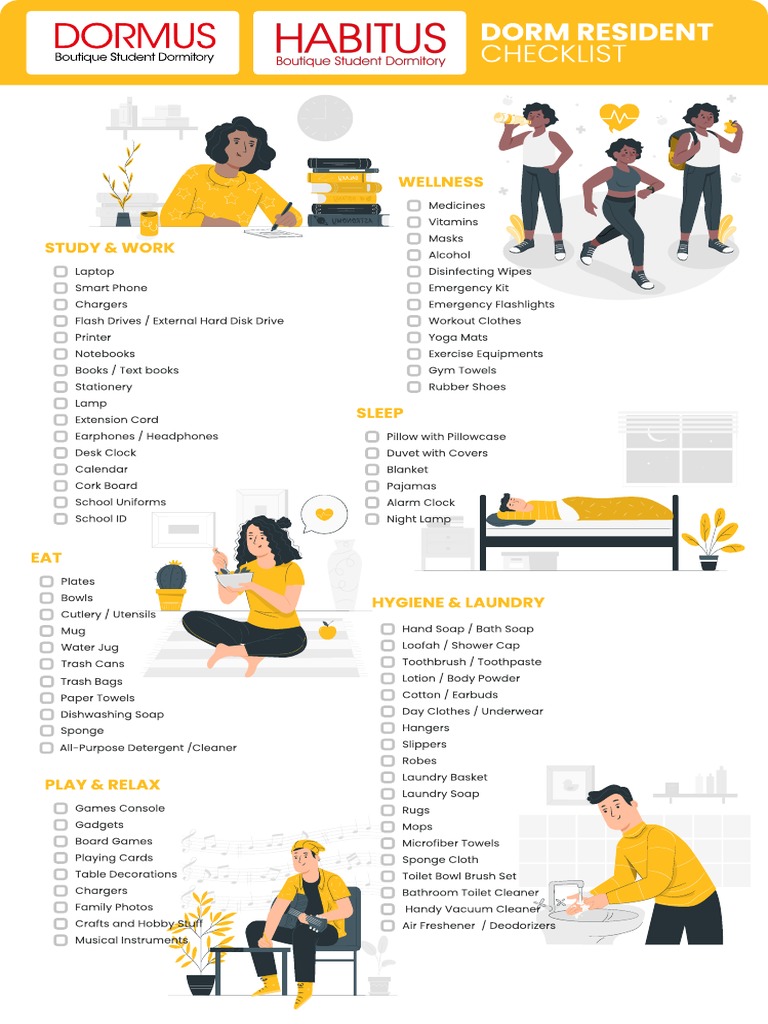 Dorm Resident Checklist | Download Free PDF | Equipment | Manufactured ...