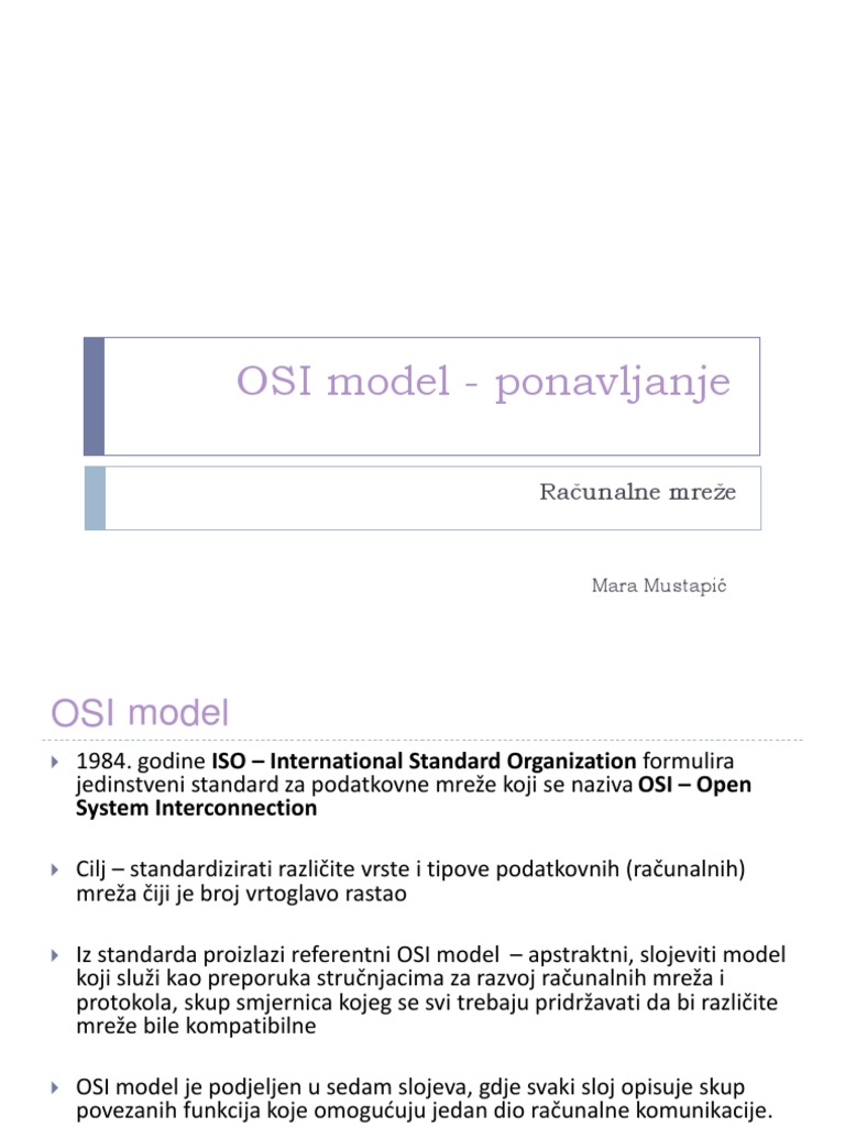 OSI Model Ponavljanje | PDF