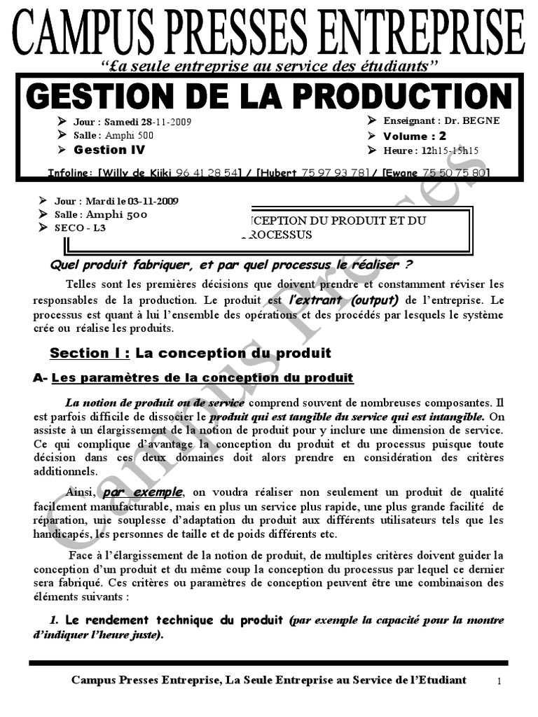 Gestion de Production Vol 2 | PDF | Business | Commercialisation