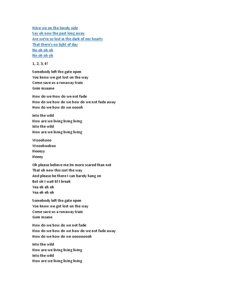 Letra Into the Wild | PDF