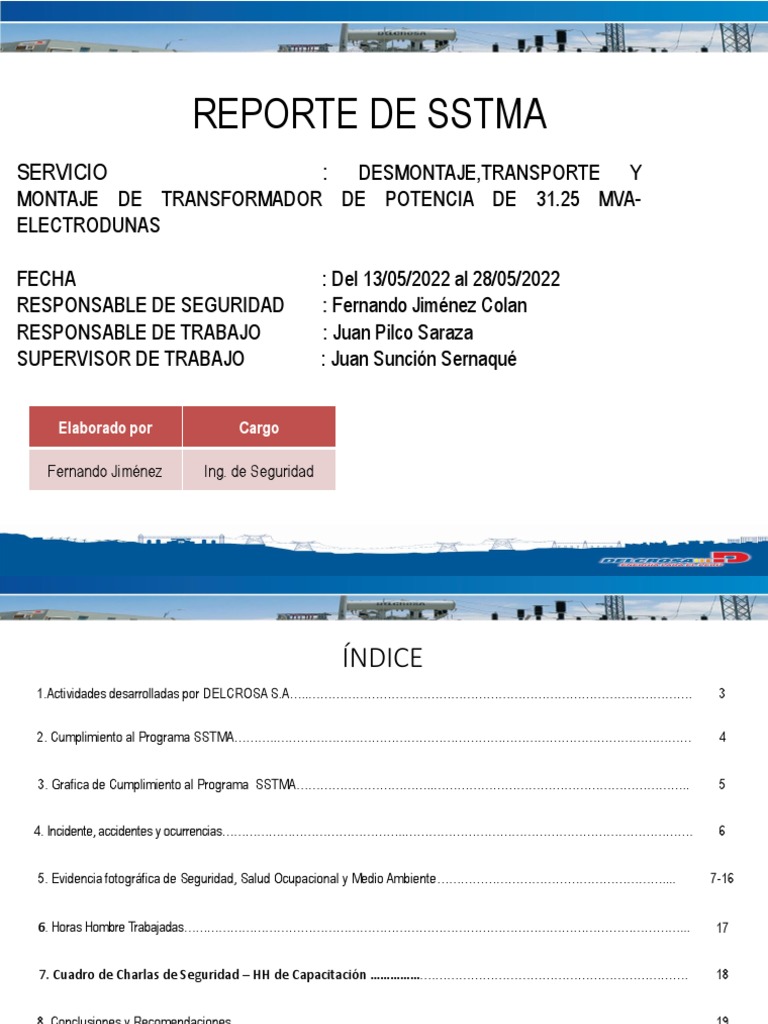 Reporte de Sstma - Delcrosa - Cerro Lindo | PDF