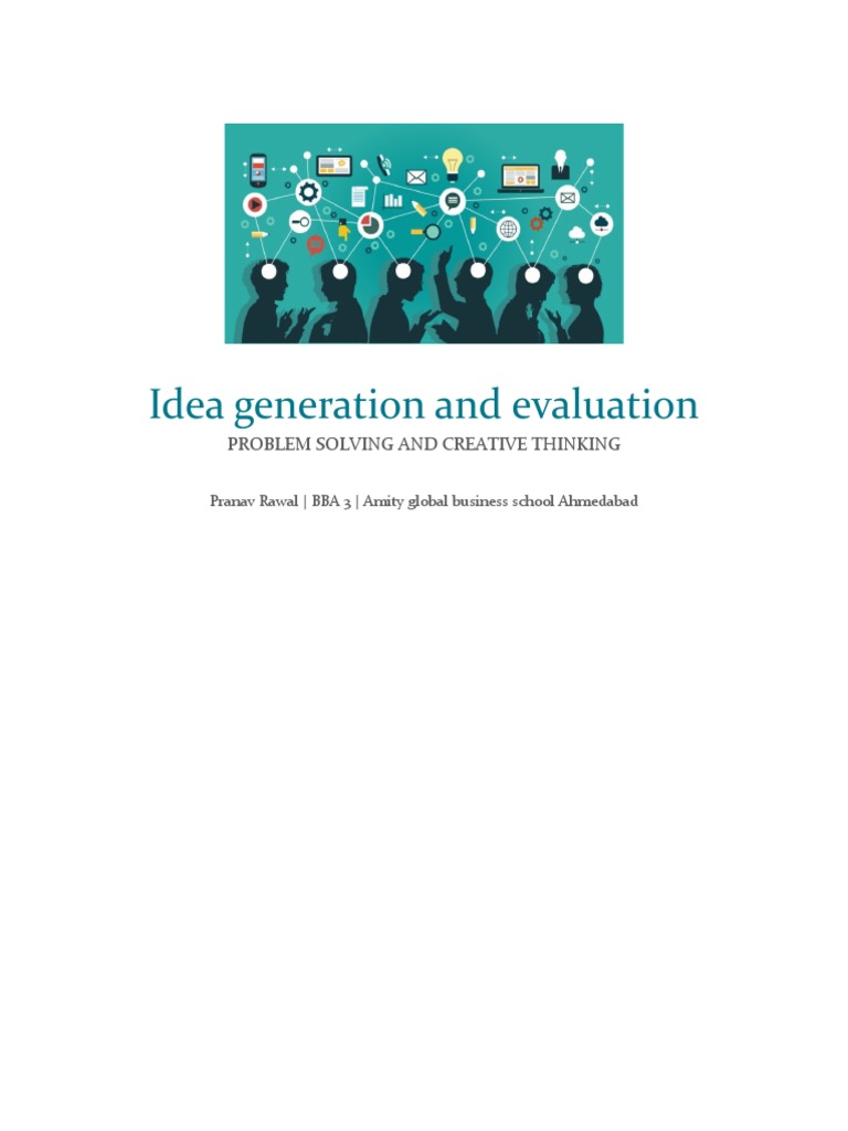 Idea Generation and Evaluation Pranav | PDF | Brainstorming ... Idea Generation and Evaluation Pranav | PDF | Brainstorming ...