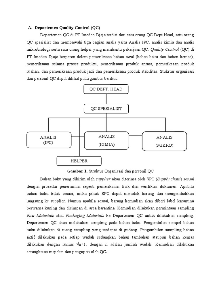 Struktur dan Proses QC di PT Imedco Djaja | PDF