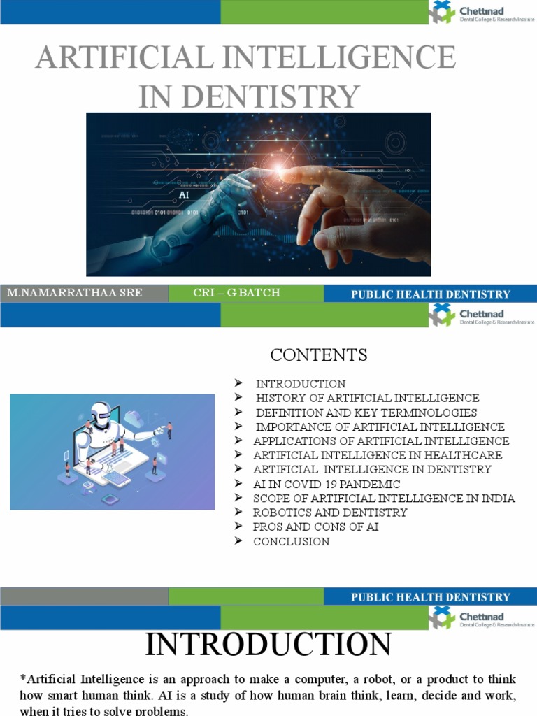 AI Applications in Dentistry Overview | PDF | Intelligence (AI ...