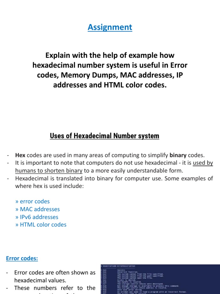Uses of Hexadecimal | PDF | Ip Address | I Pv6
