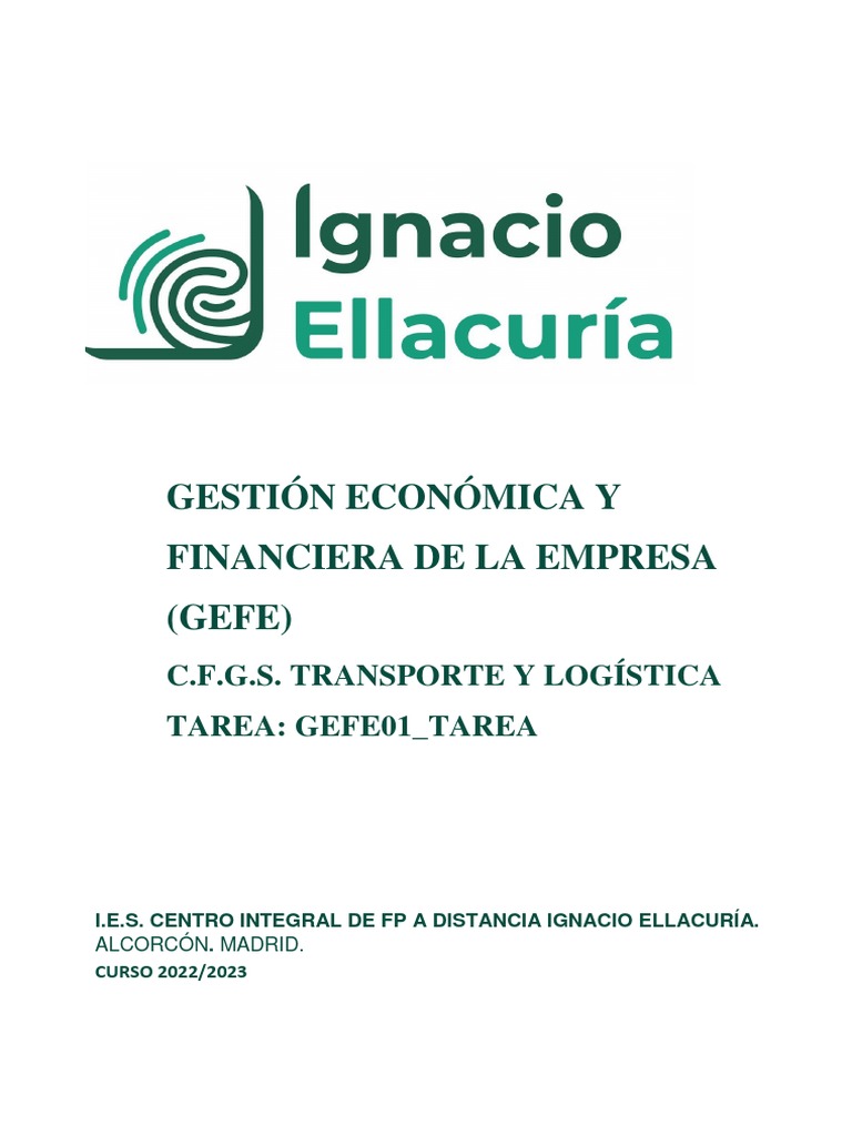 Tareas Gefe - 01 | PDF | Business | Logística