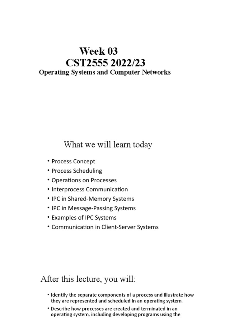 Week | PDF | Network Socket | Process (Computing)