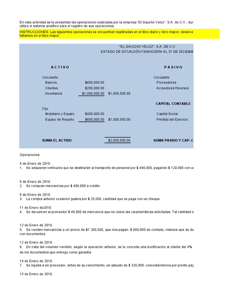 Ejemplo de Diario General y Mayor | PDF | Contabilidad | Bancos