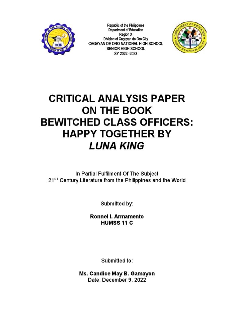 Critical Analysis Paper Format Final Paper 1 1 | PDF | Evaluation