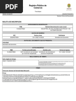 Boleta de Inscripción Registro Público | PDF