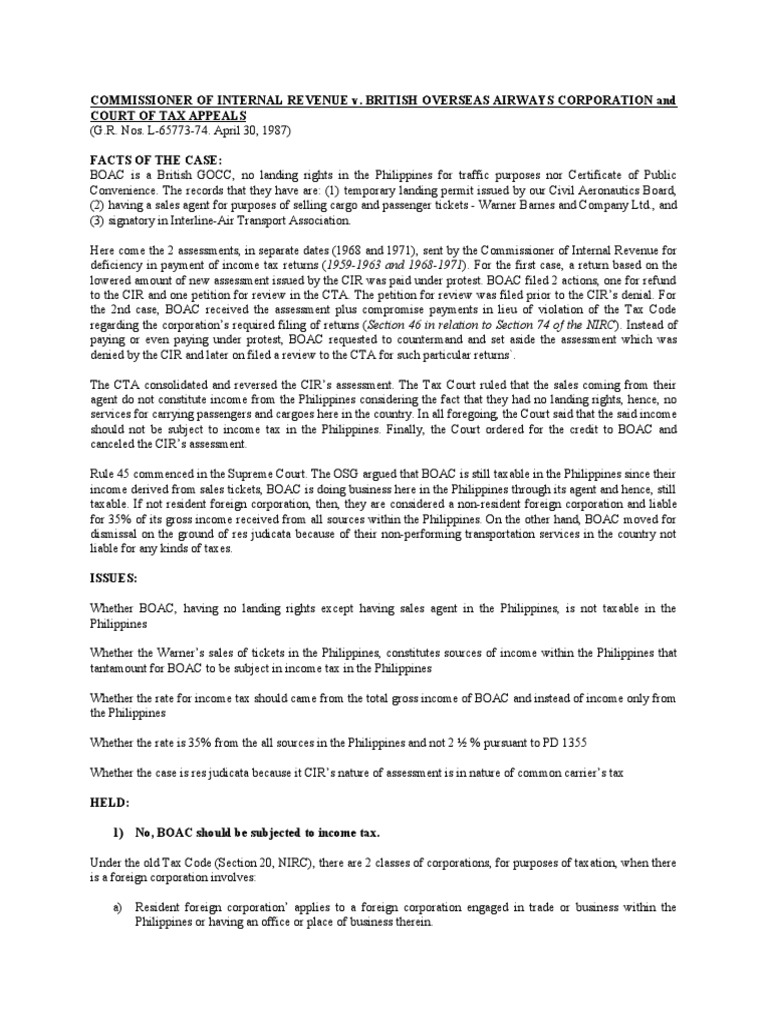 Income Tax Cases Part 1 | PDF | Taxes | Partnership