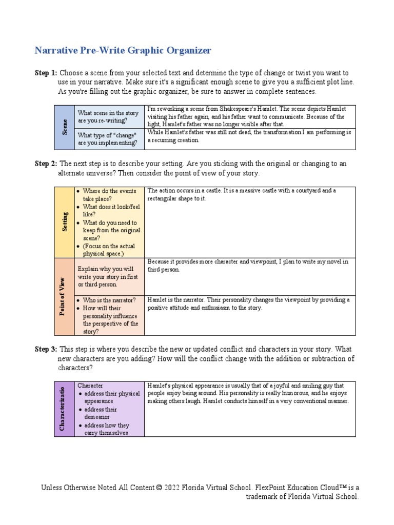 Narrative Pre-Write Graphic Organizer | Download Free PDF | Narration ...