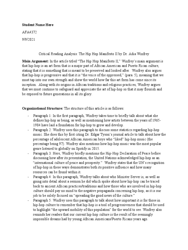 CRA Week3 HipHopManifesto SayMyNameFilm | PDF | Hip Hop Music | Hip Hop