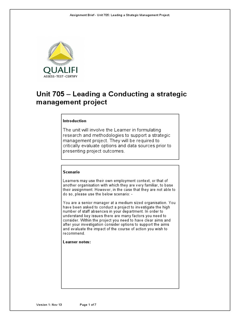 EA Brief 705 Leading A Strategic Management Project | Download Free PDF ...