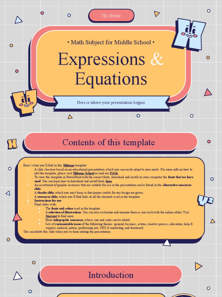 7th Grade Math: An Introduction to Expressions & Equations | PDF