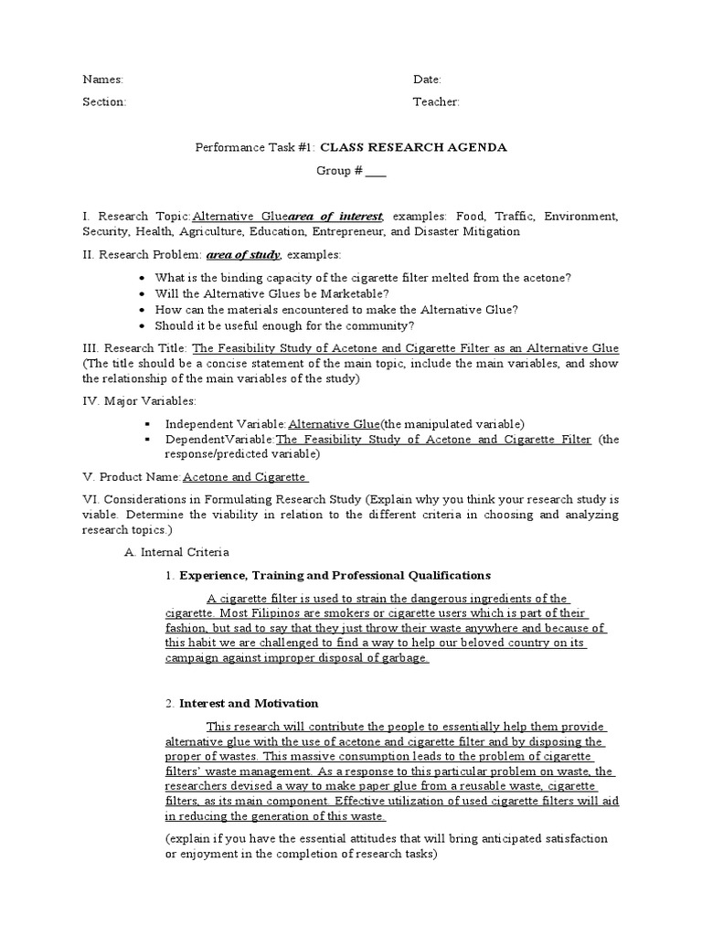 performance-Task-1-Class-Research-Agenda Final | PDF | Cigarette ...