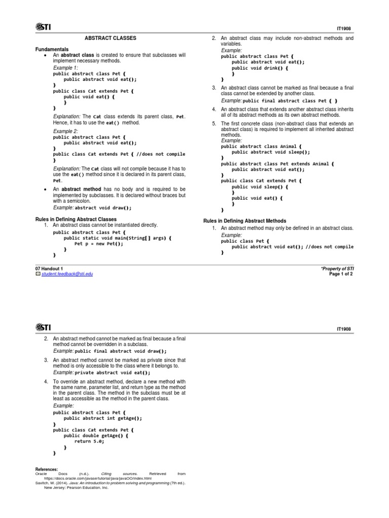 07 Handout 1 (OOP) | PDF | Method (Computer Programming) | Class ... 07 Handout 1 (OOP) | PDF | Method (Computer Programming) | Class ...