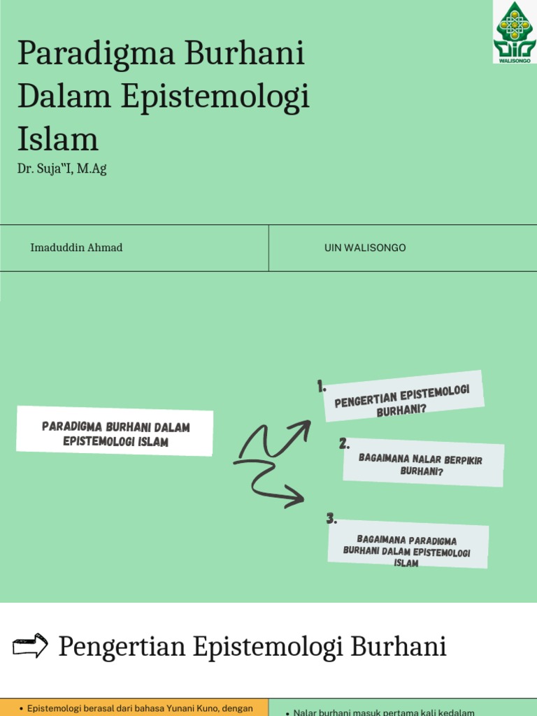 Paradigma Burhani - Imaduddin Ahmad | PDF | Filsafat