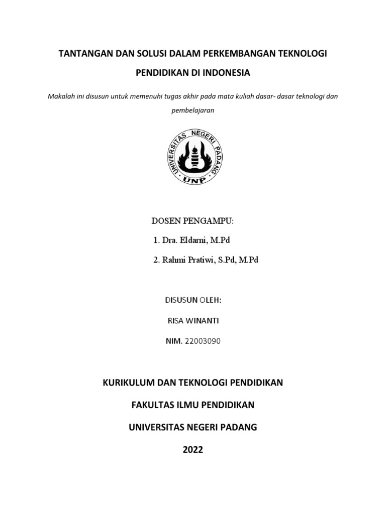 Tugas Akhir Risa-22004090 | PDF