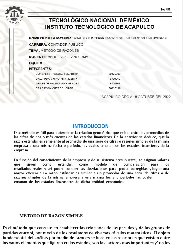 Metodo de Razones Estandar | Descargar gratis PDF | Media | Promedio