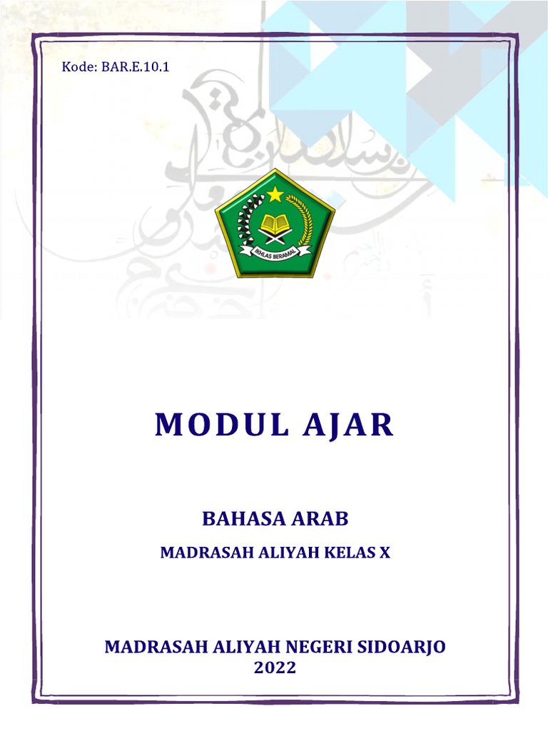 Contoh Modul Ajar Bahasa Arab MA - MA Arabic | PDF