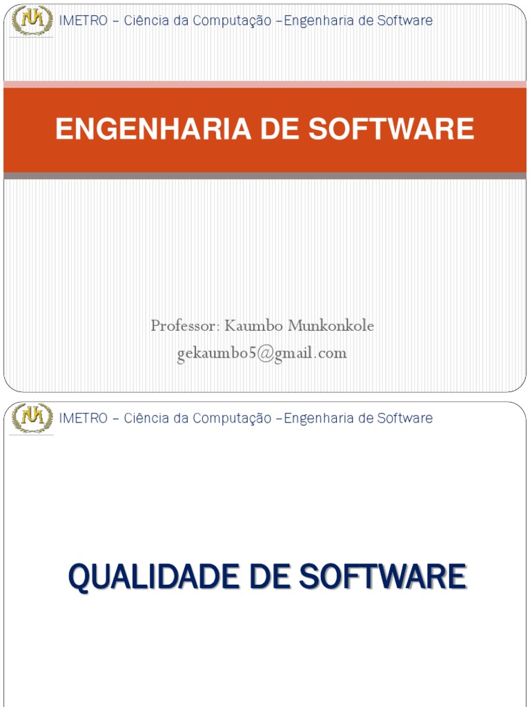 Aula 2 Qsw. | PDF | Qualidade (negócios) | Engenharia de Software
