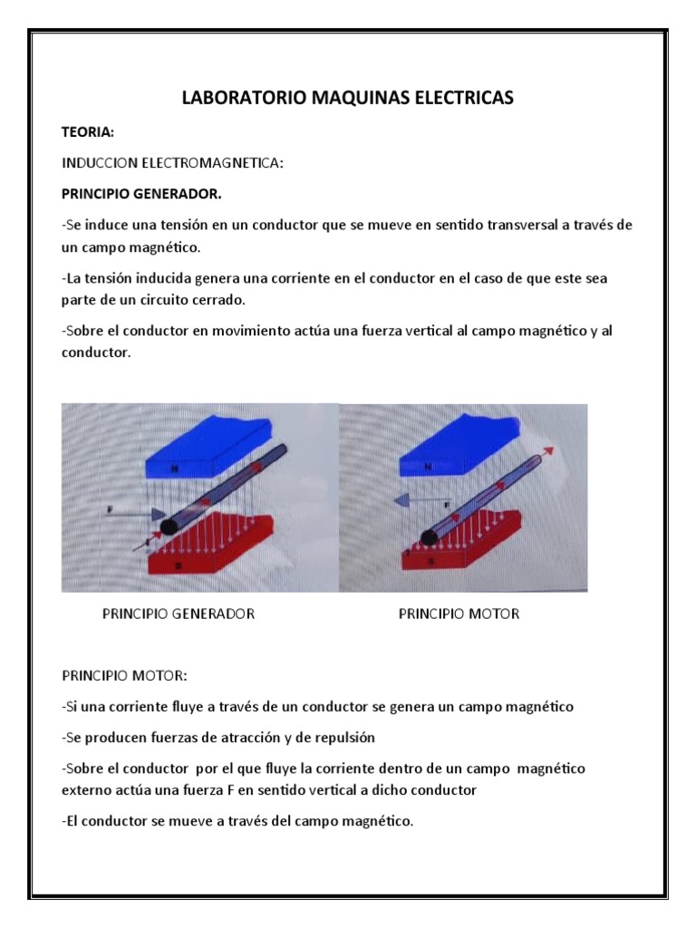 Laboratorio Maquinas Electricas | PDF | Campo magnético | Corriente eléctrica