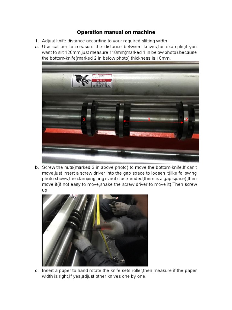 Comprehensive Operation Manual for Adjusting and Using a Slitting ...