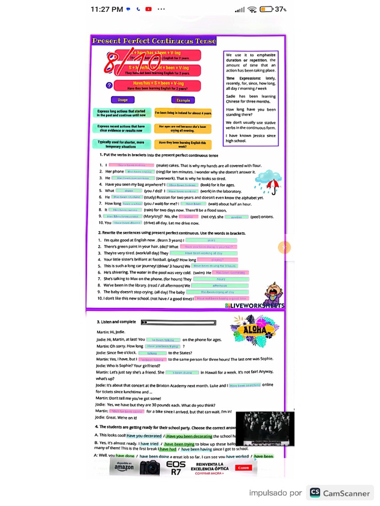 Present Perfect Continous Pdf 3952
